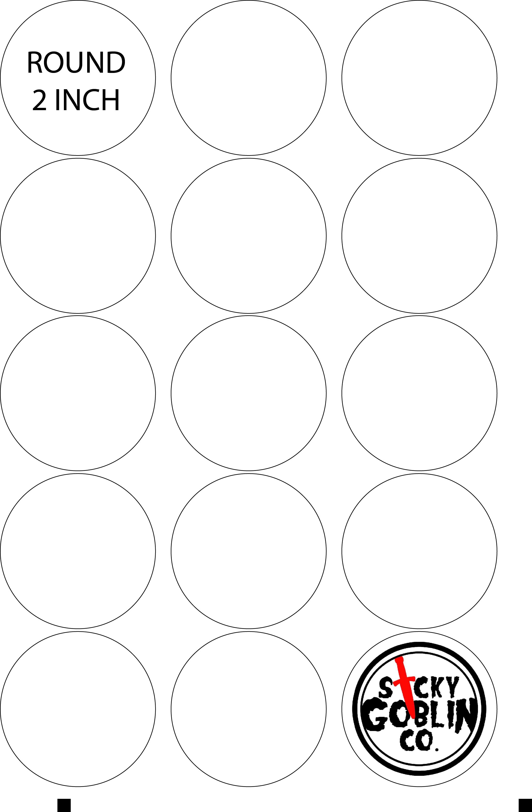 2-inch Round Label Sheets – Sticky Goblin